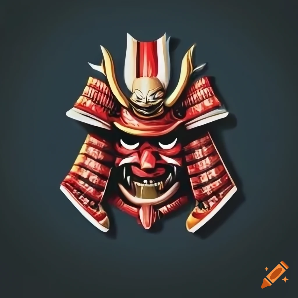 Samurai face logo in high definition
