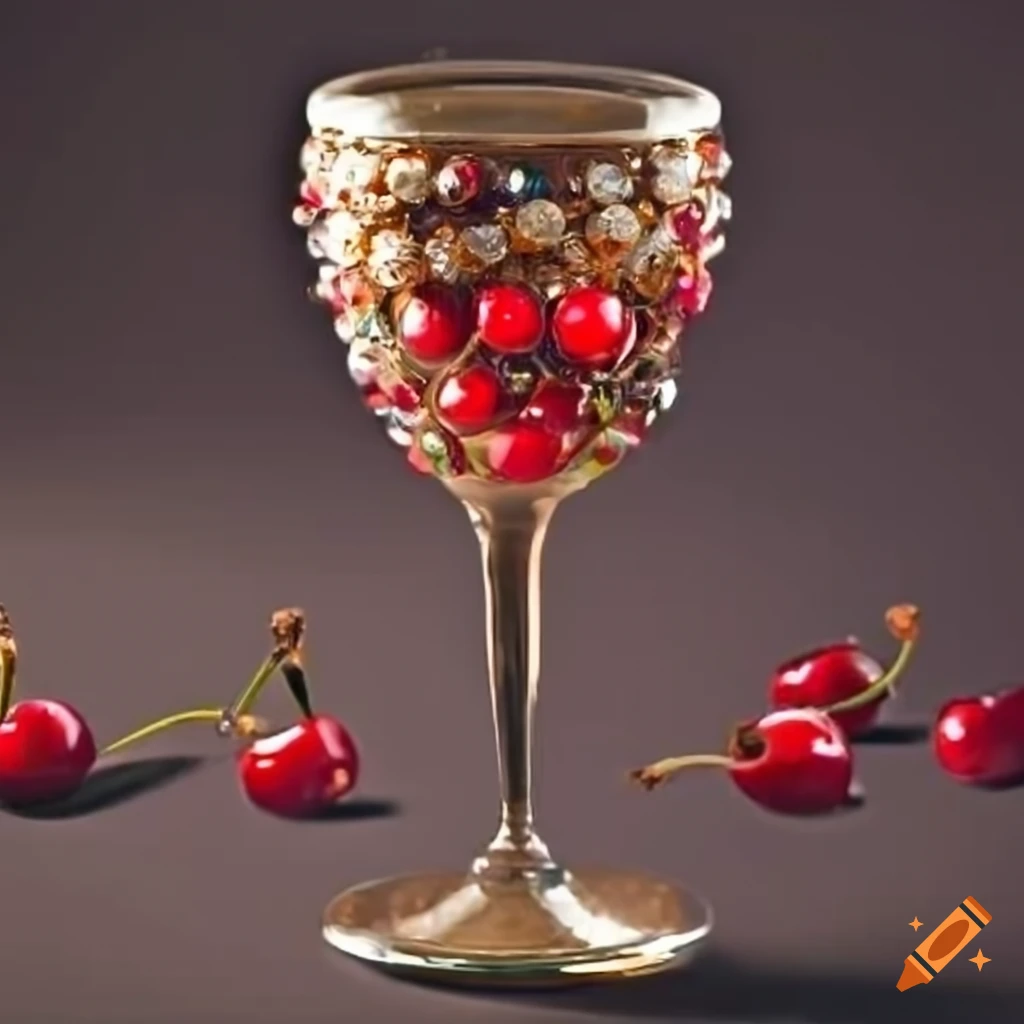 Jeweled goblet filled with cherries