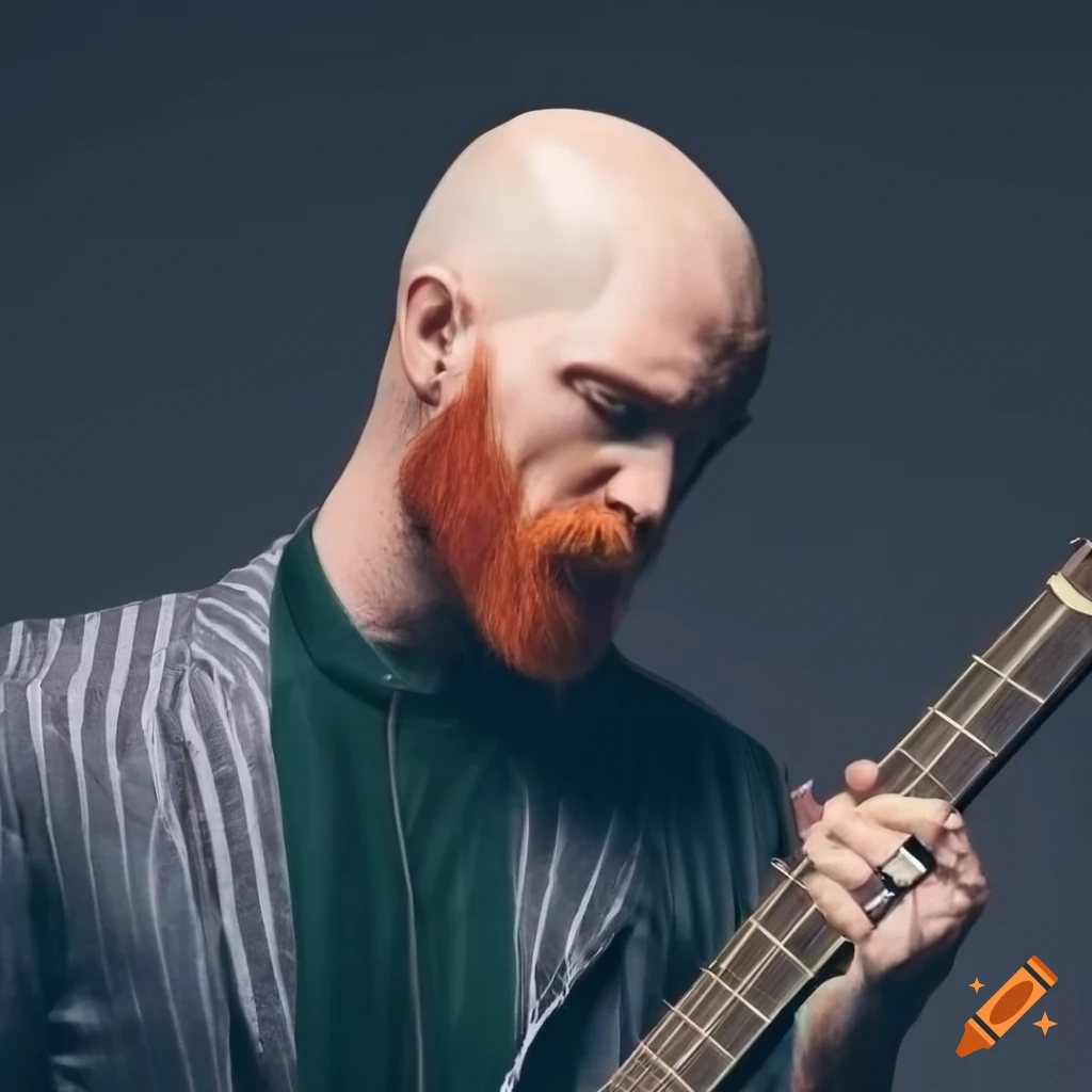 Ginger musician playing guitar