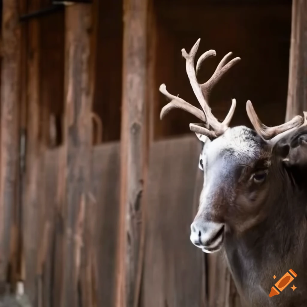Reindeer in a stable on Craiyon