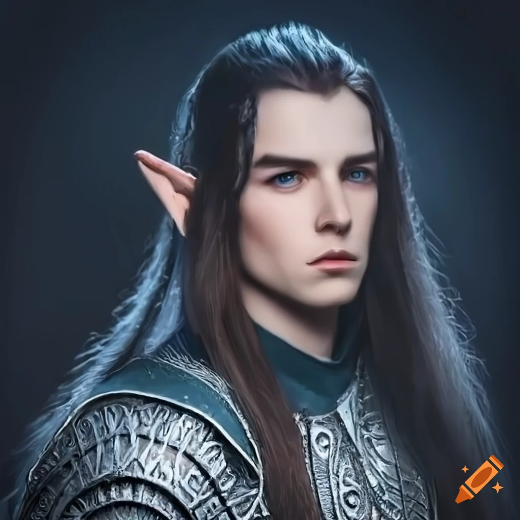 Character Design Of A Male Tolkien Elf In Silver Armor On Craiyon