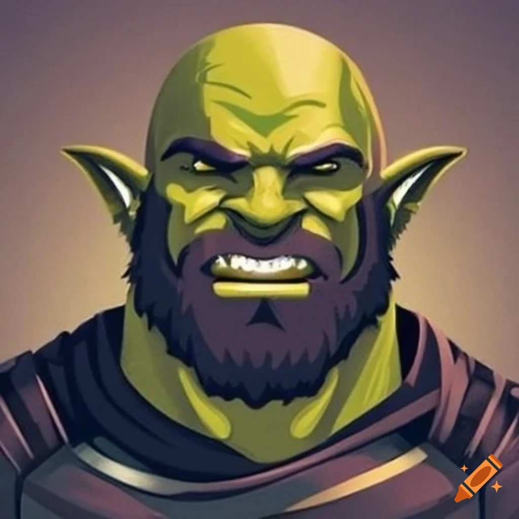 Portrait of a handsome half-orc man