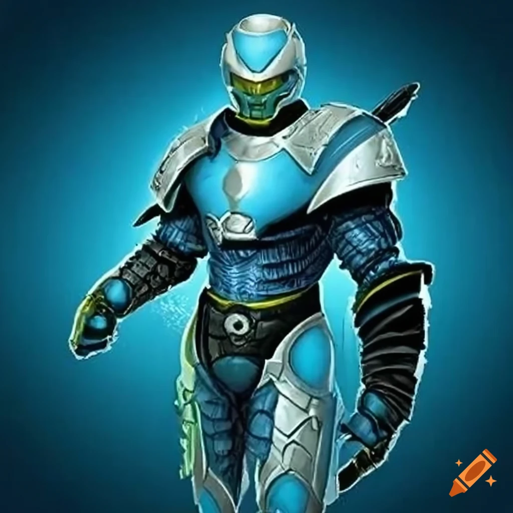 Comic book style illustration of hydron, a water-powered hero on Craiyon