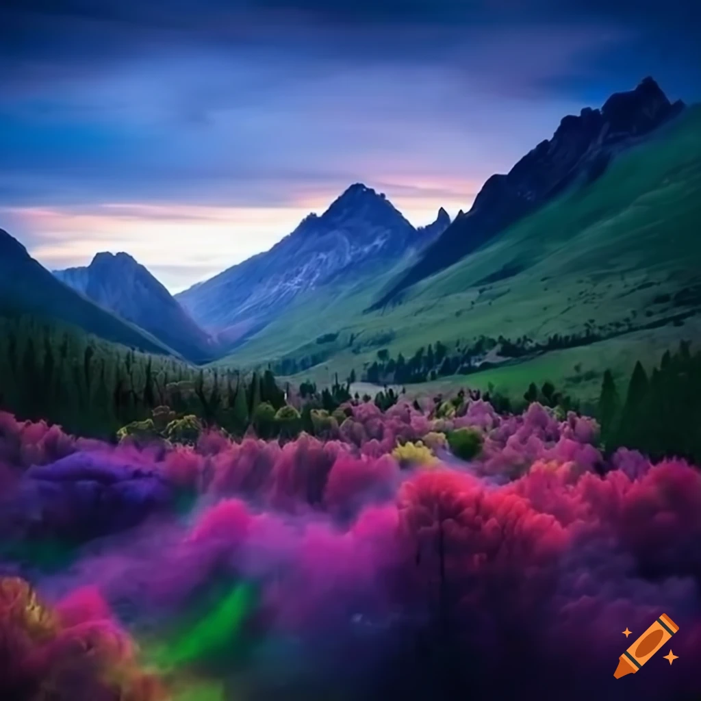 Vibrant photo realistic landscape
