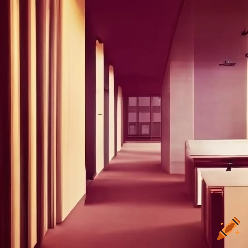 Vintage office interior design from the 1960s on Craiyon