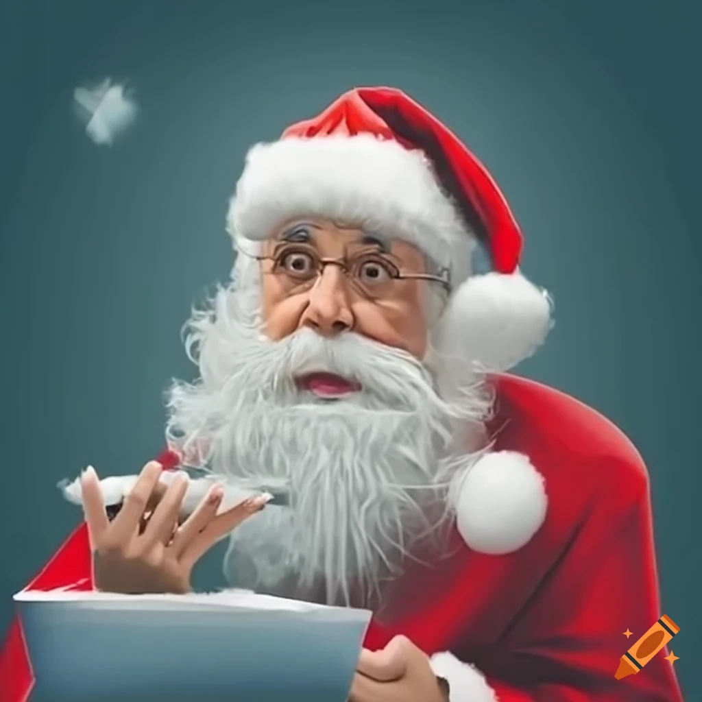 Funny image of Santa Claus and Einstein doing math on Craiyon