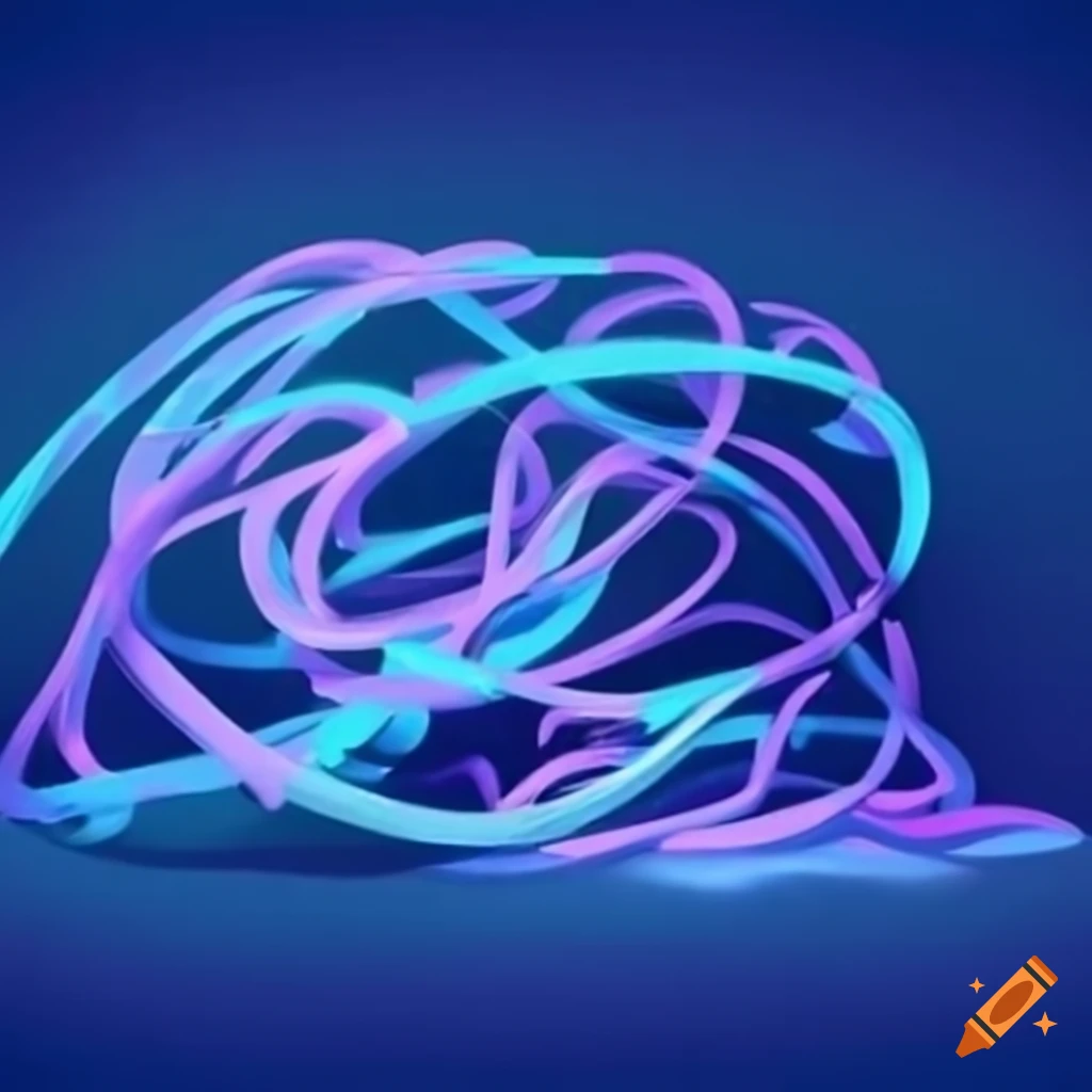 Abstract artwork with words forming a tangled web on Craiyon