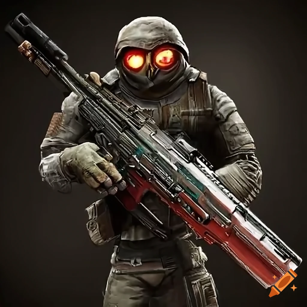 Gameplay of a retro fps game with heavy squad automatic weapon