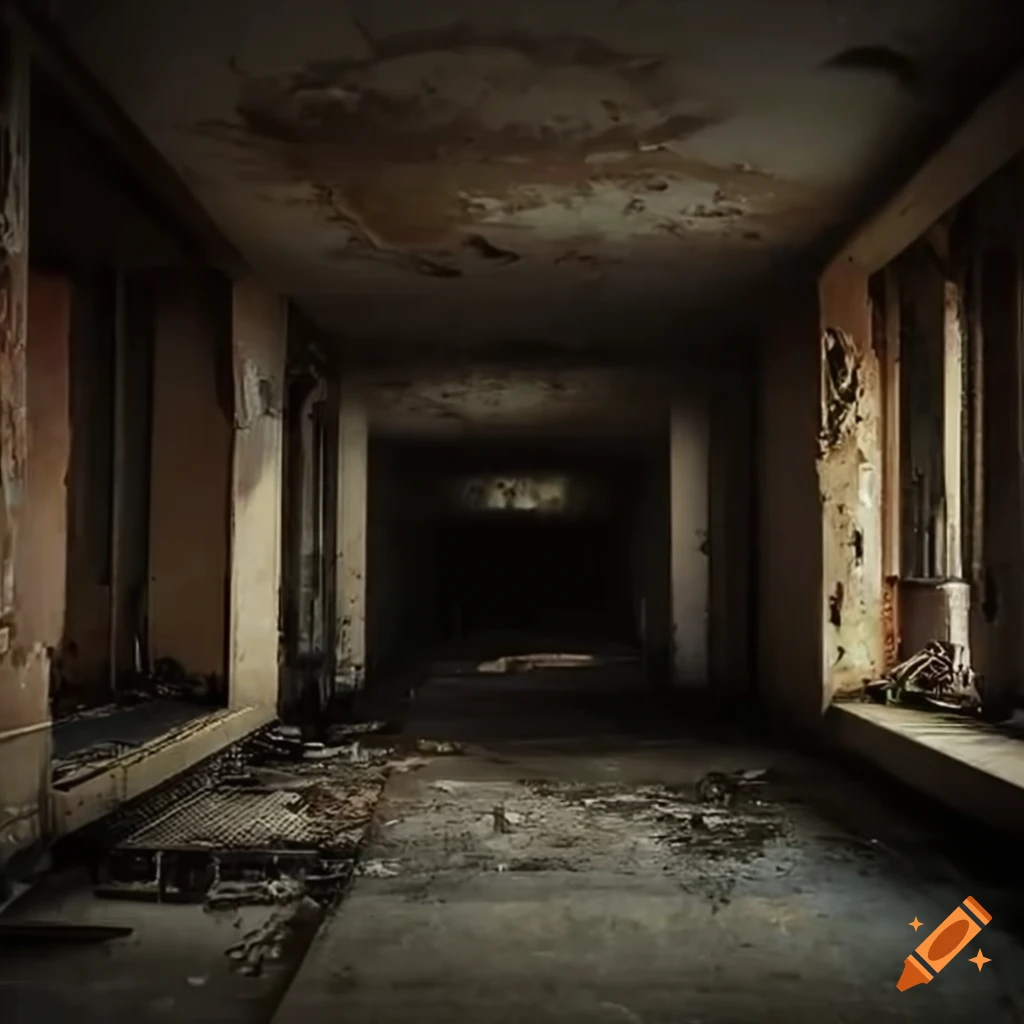 Entrance to an abandoned apocalyptic mall