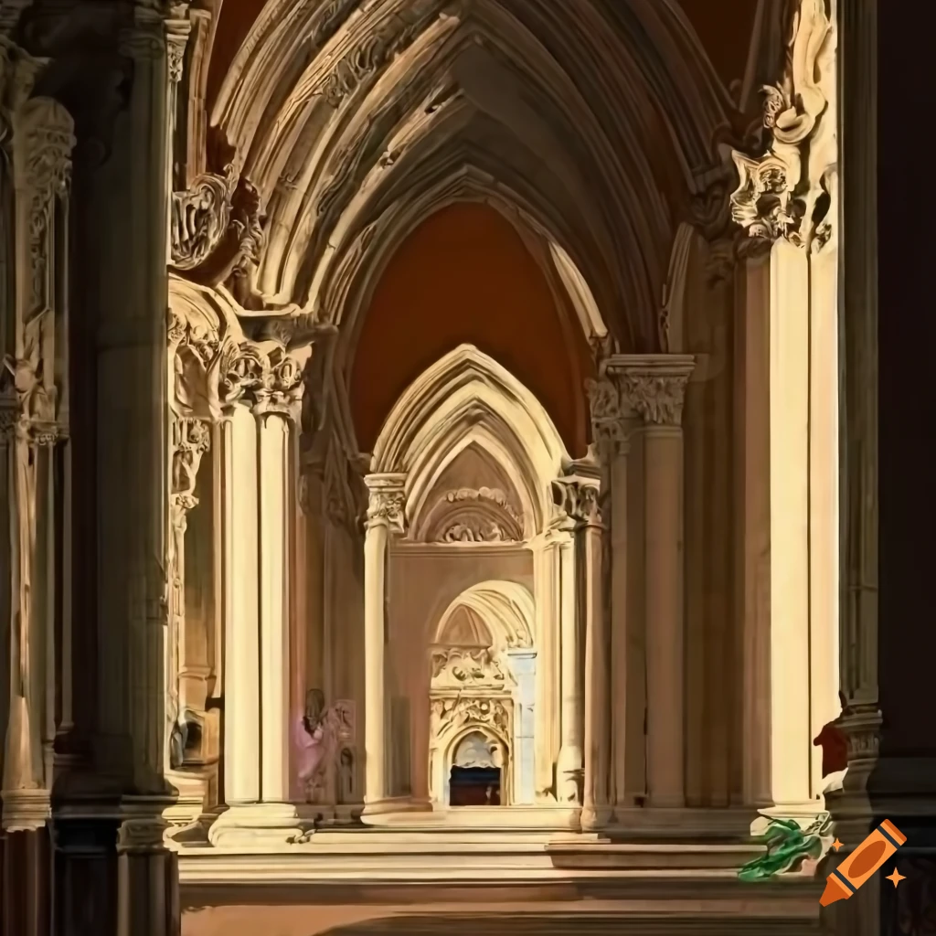 Dragon-themed hall with open sea view