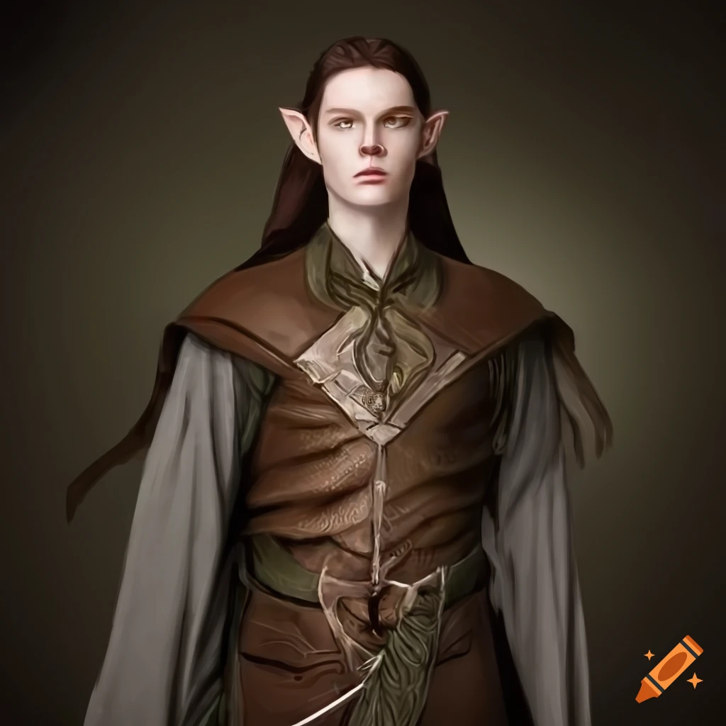 Tolkien Elf in hunter outfit on Craiyon
