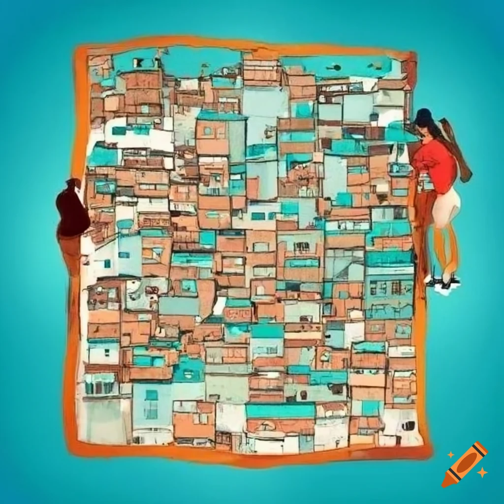Tourist map of a favela in brazil on Craiyon