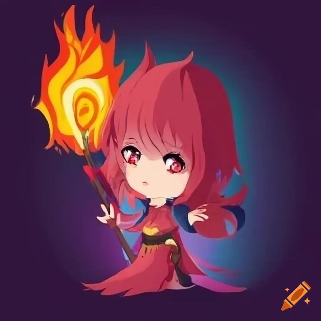 Digital art of a kind-hearted fire mage