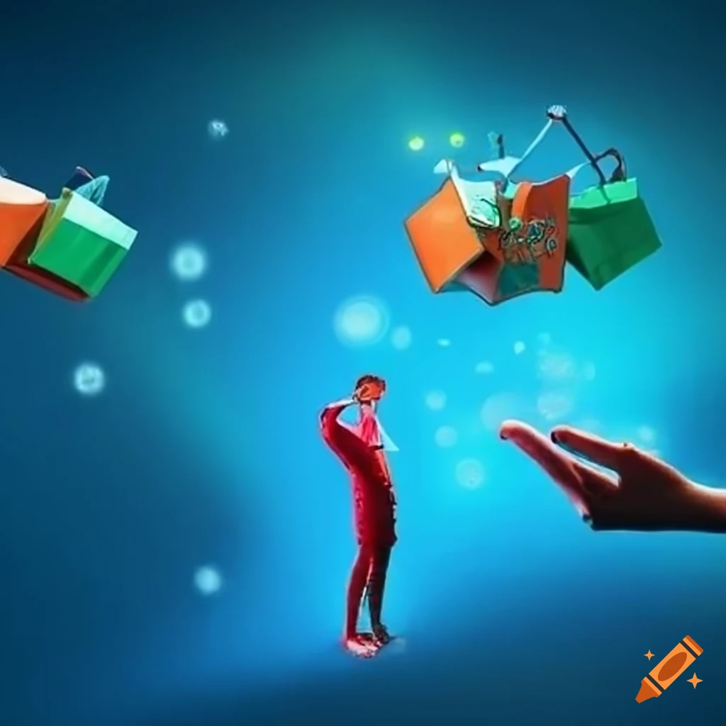 Illustration of small vs. large purchases on Craiyon