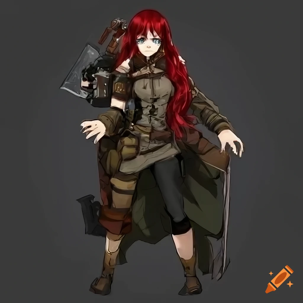 Anime-style mercenary in a post-apocalyptic wasteland on Craiyon