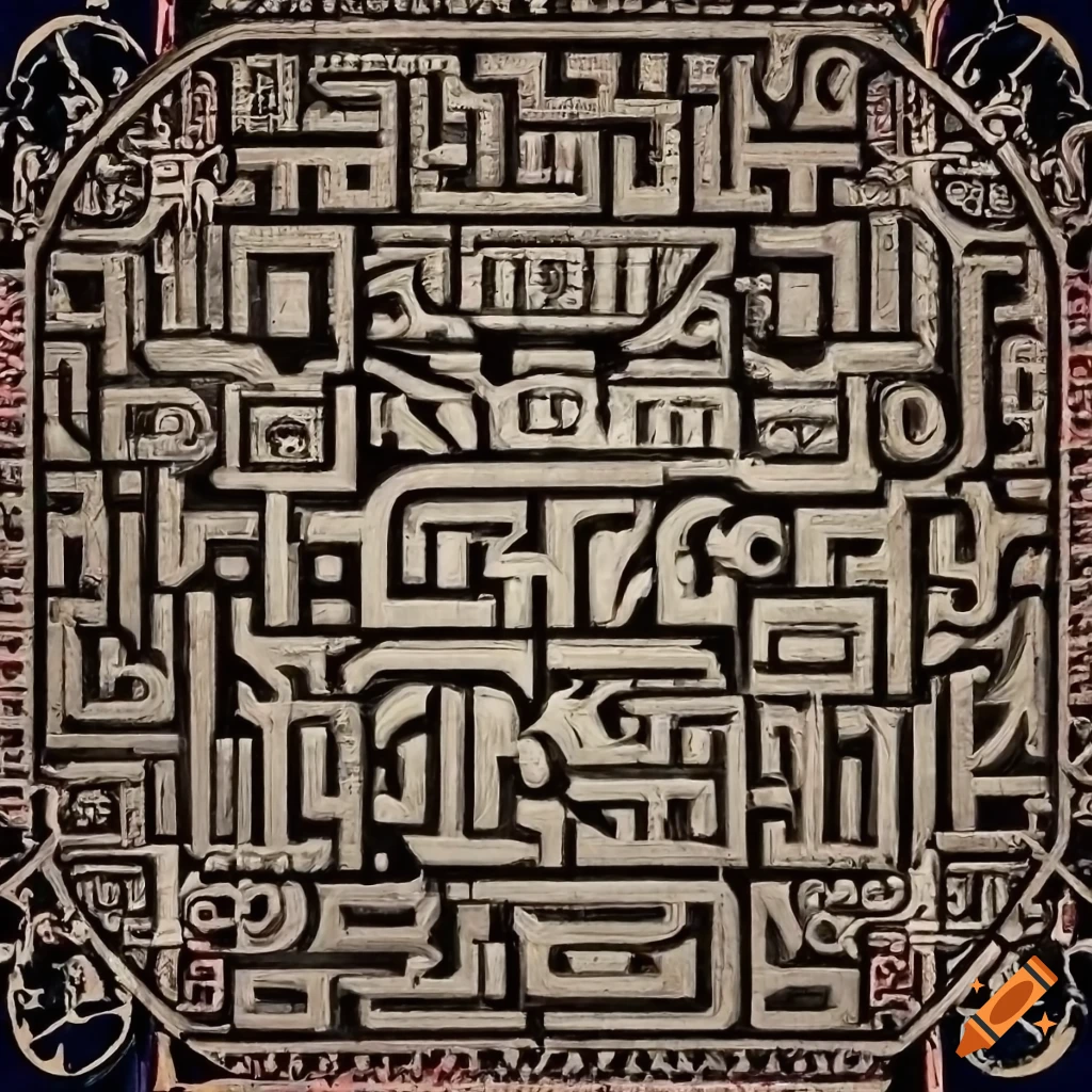 3d graffiti with various hieroglyphs on Craiyon