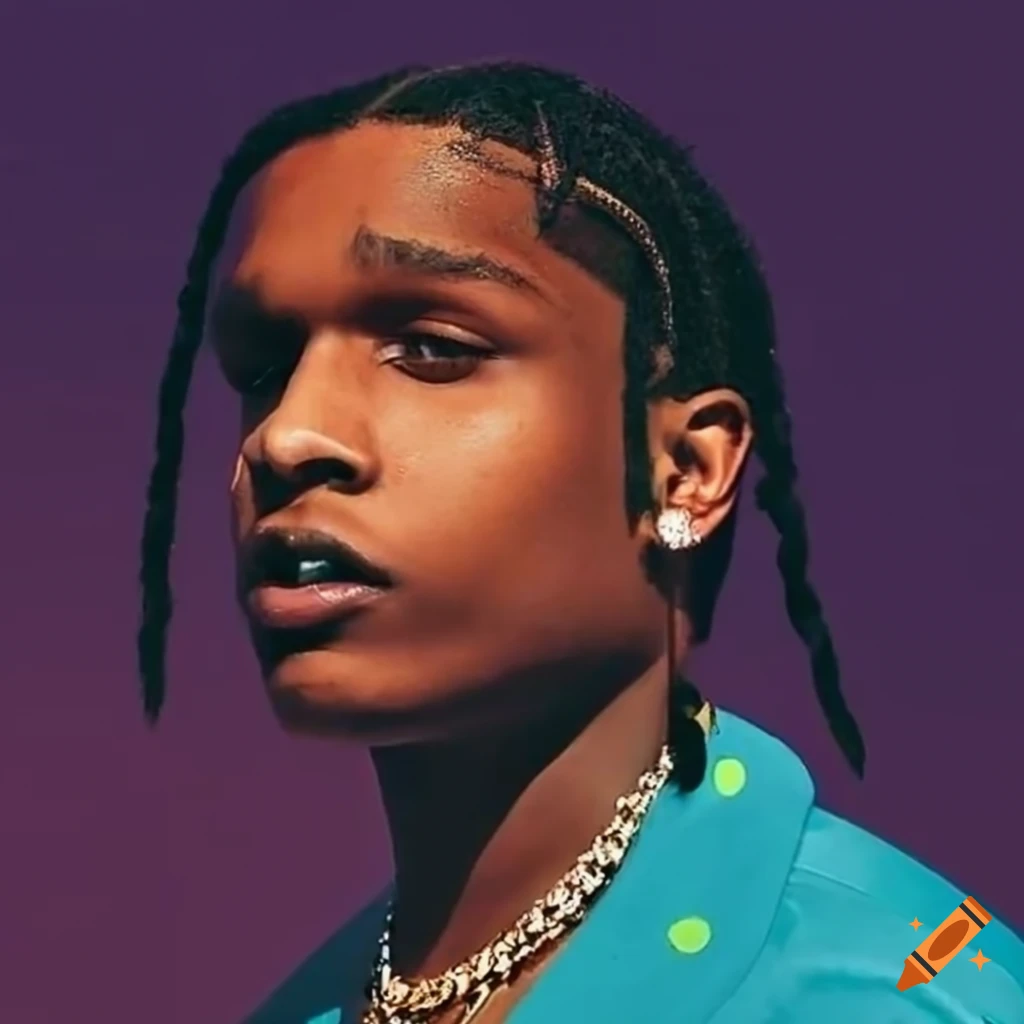 Asap rocky wearing stylish jewelry on Craiyon