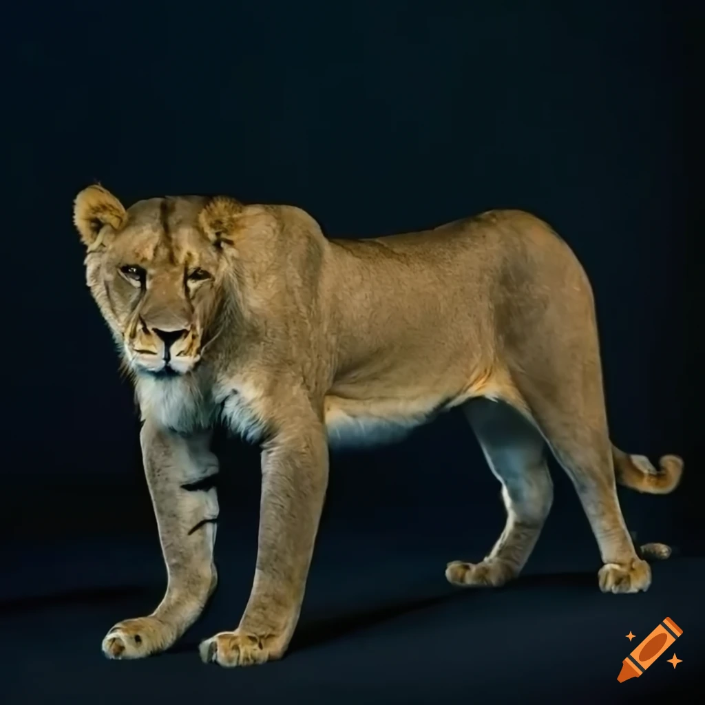 Anthropomorphic lioness with dice on Craiyon