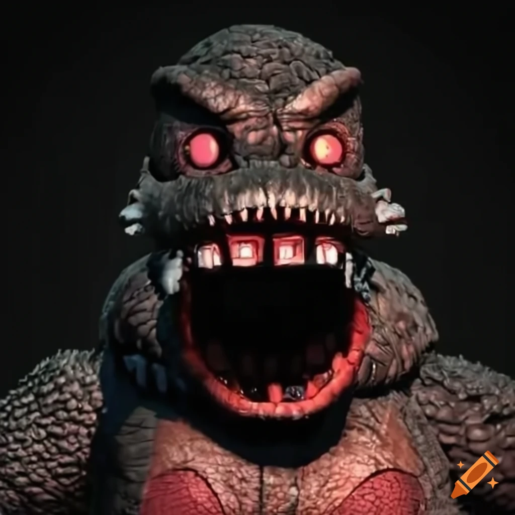 Godzilla as a fnaf animatronic on Craiyon