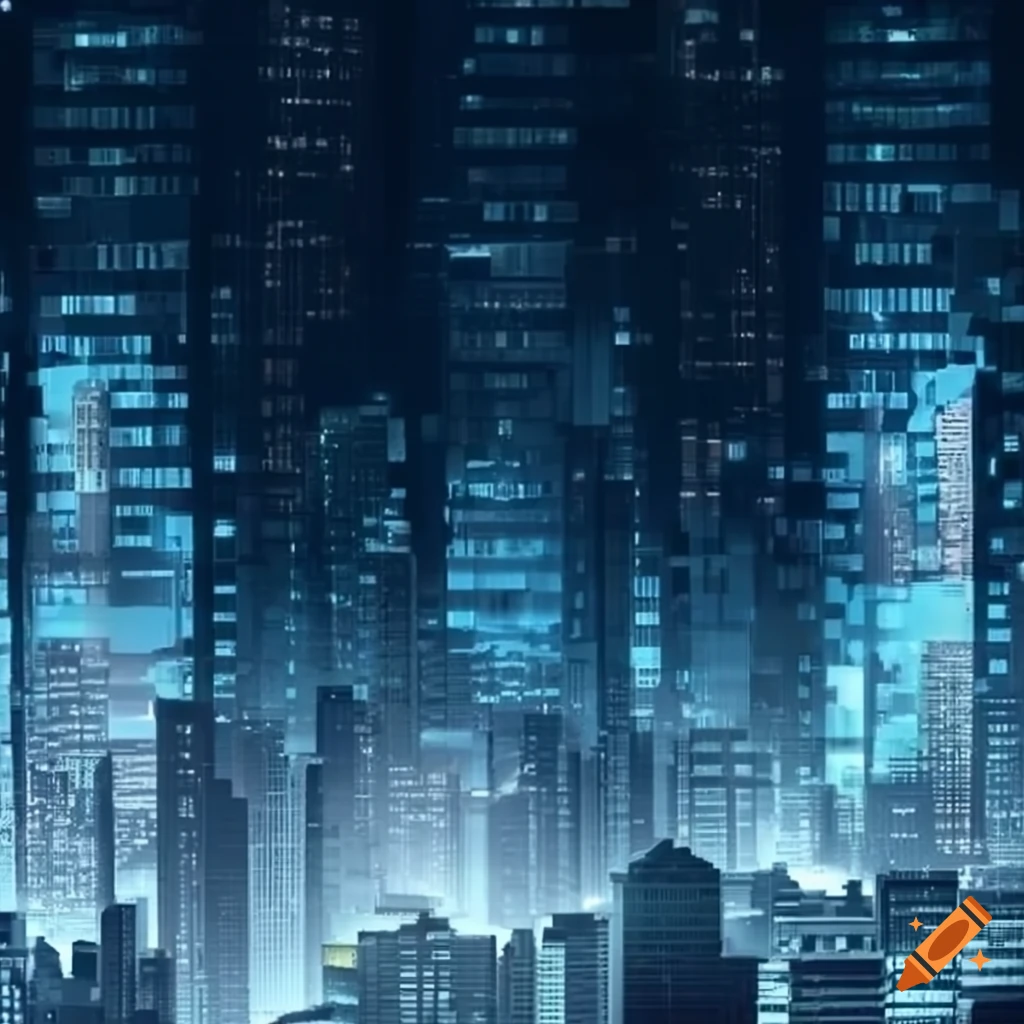 Seamless cyber city background