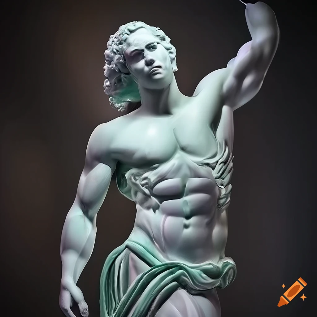 Intricately Detailed Marble Sculpture With Vibrant Colors On Craiyon
