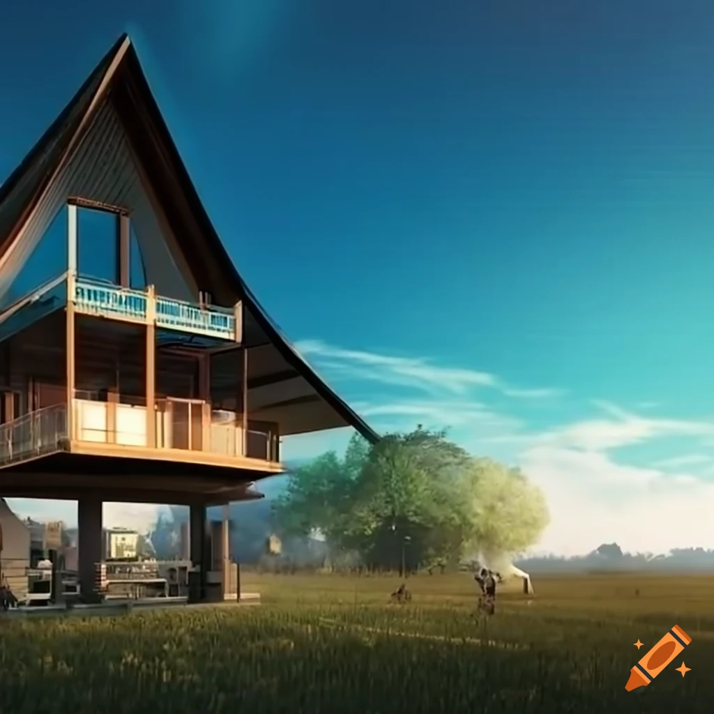 Vibrant community living in an eco-friendly suburban village on Craiyon