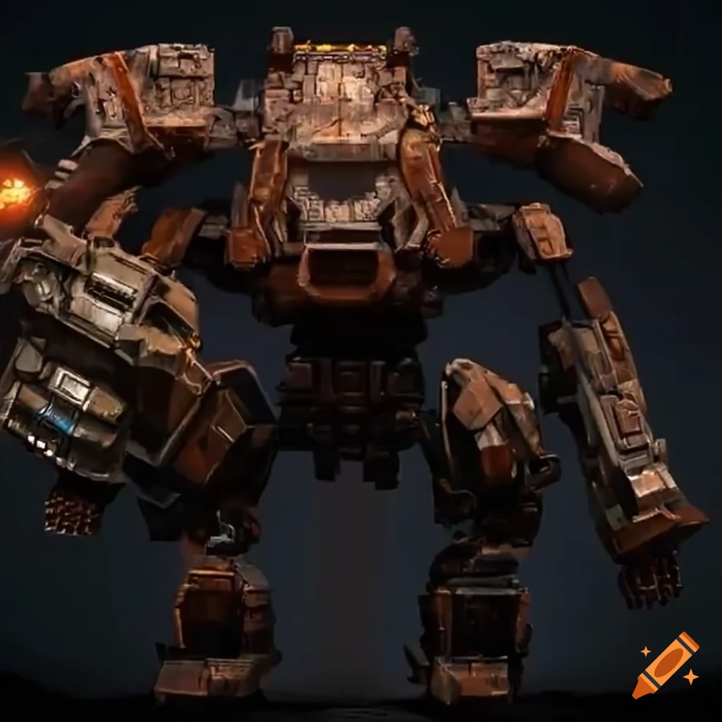 Image of a mech mining rig in melee combat