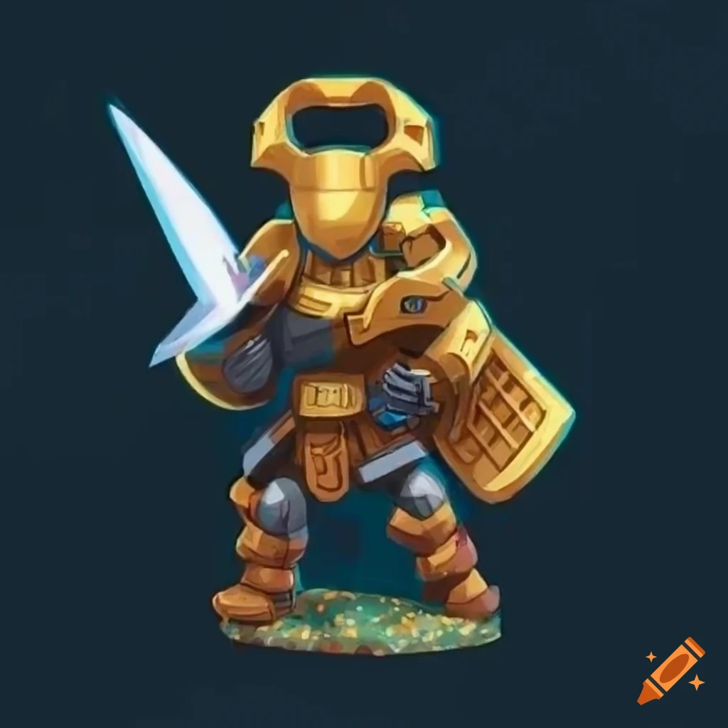 Waffle knight illustration