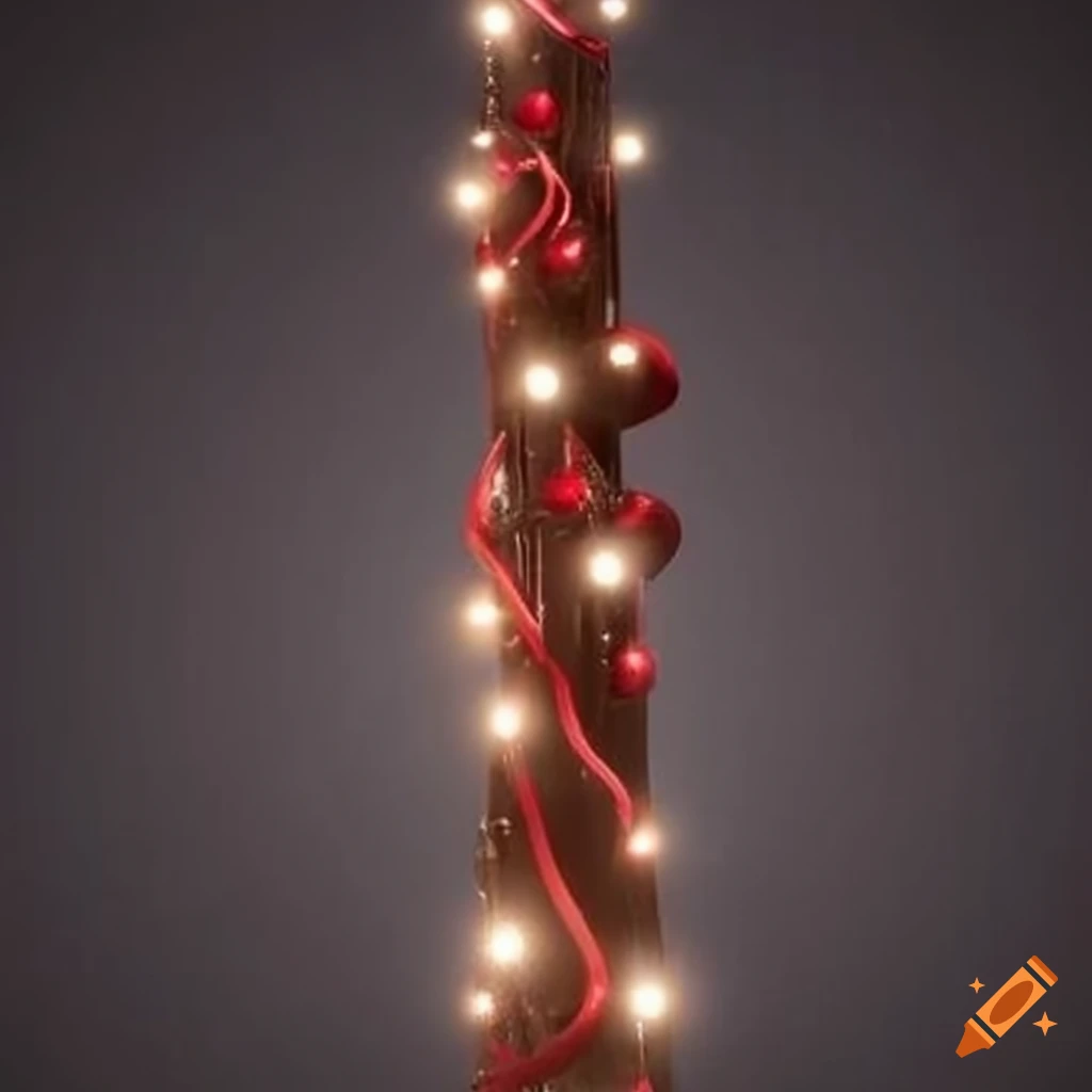 Festive christmas decorations on a metal pole