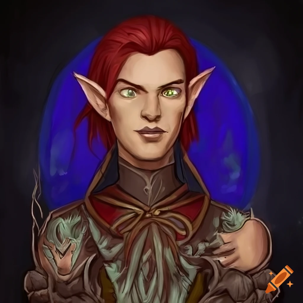 Portrait Of A Male Elf Sorcerer Named Fado Laord
