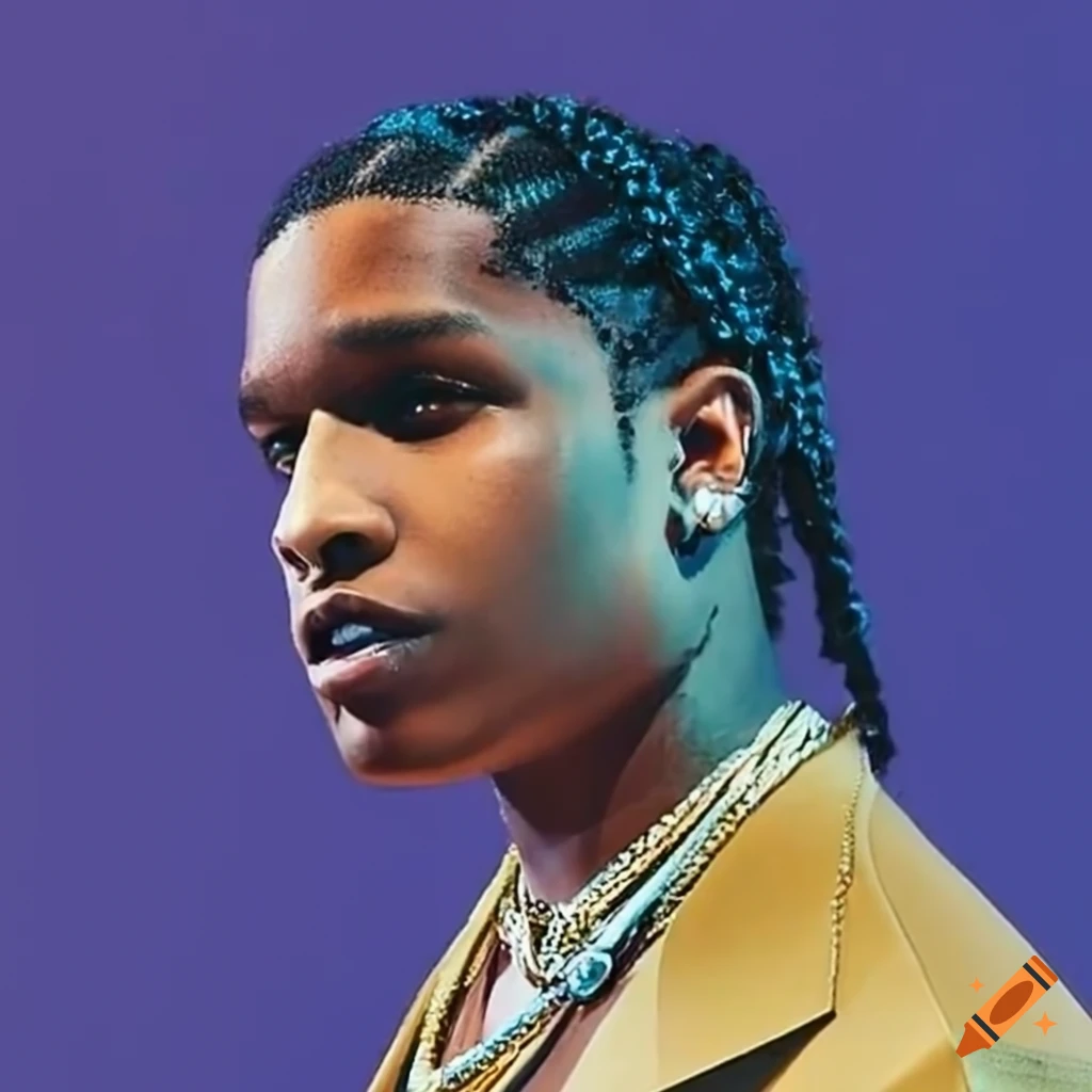 ASAP Rocky wearing stylish jewelry on Craiyon
