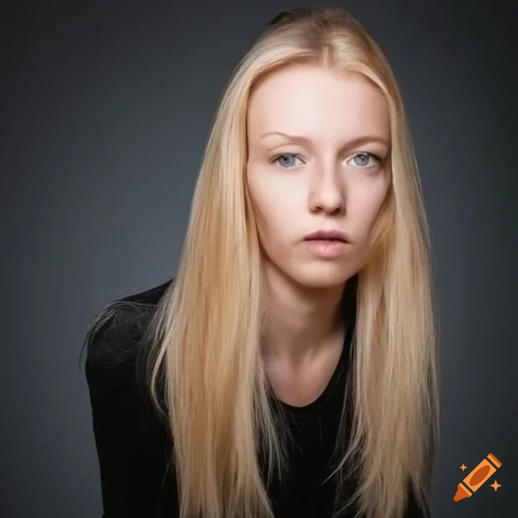 Picture of a smart blond with a veganism attitude on Craiyon