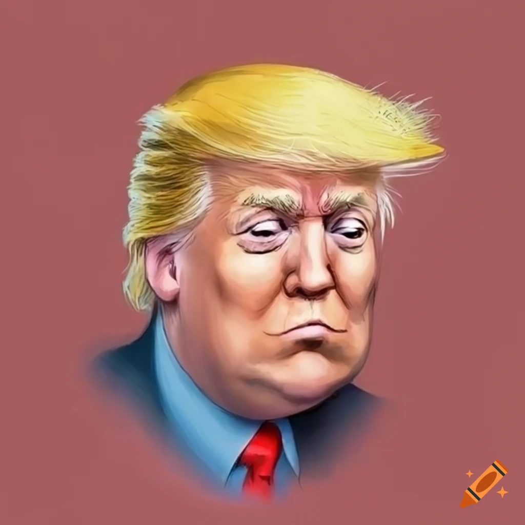 Illustration of donald trump with a bag of cats on Craiyon