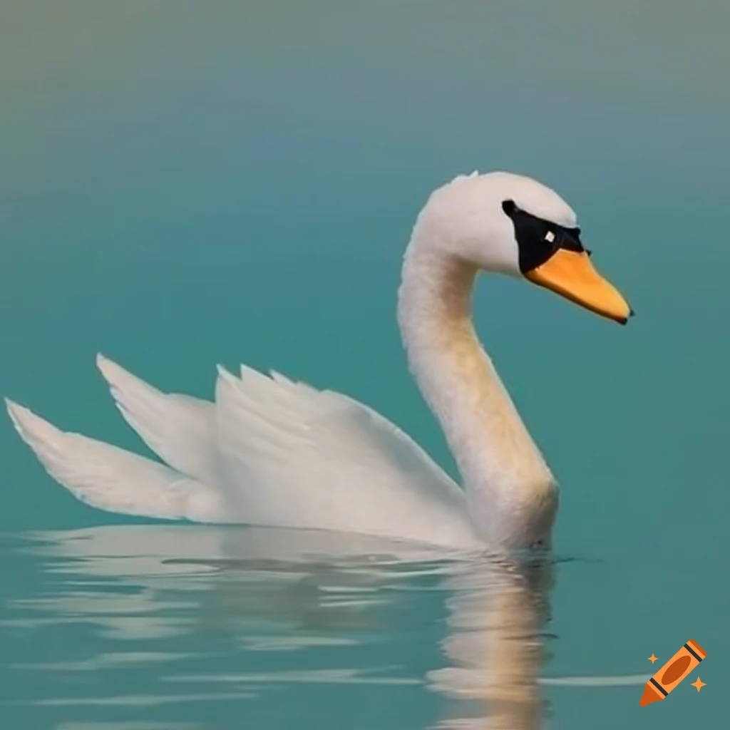 Image of a swimming superhero in a swan costume on Craiyon