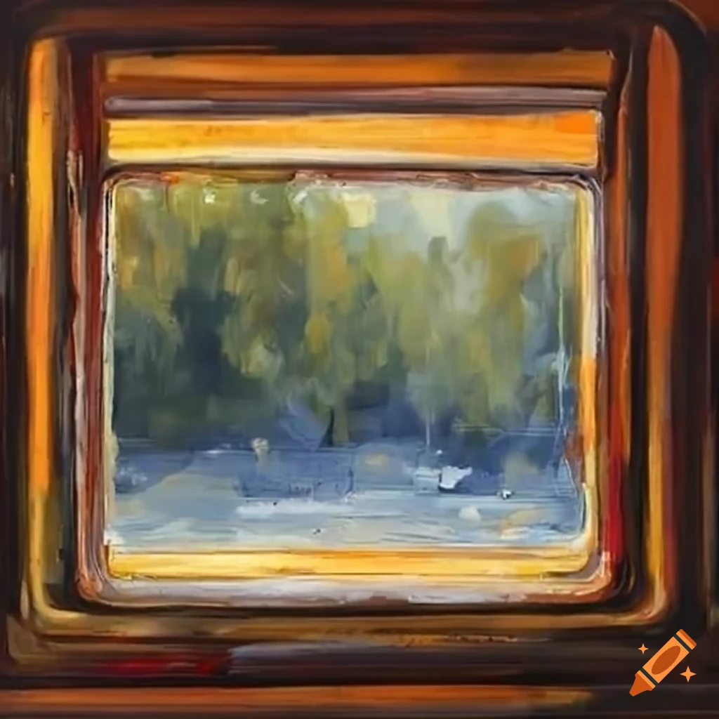 Interior view of a train window