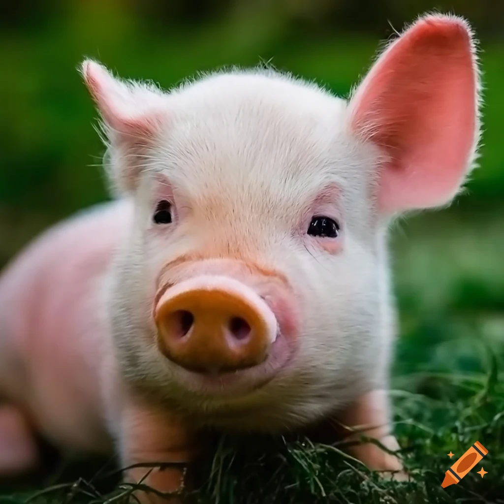 Professional photo of a cute chubby pig