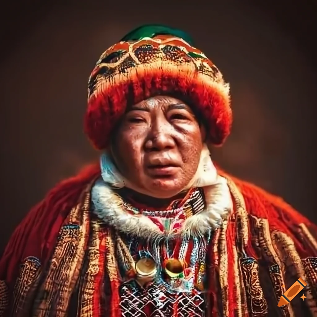 Chukcha person celebrating new year in traditional attire on Craiyon