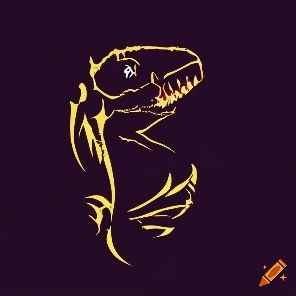 Awaj logo featuring a strong dinosaur silhouette on Craiyon