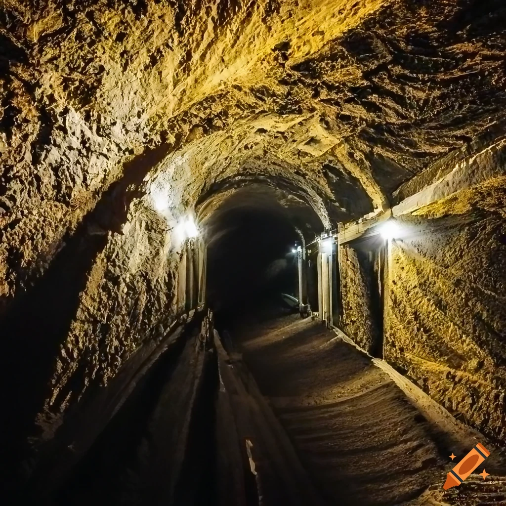 Photograph of a grand mining project with dramatic lighting on Craiyon