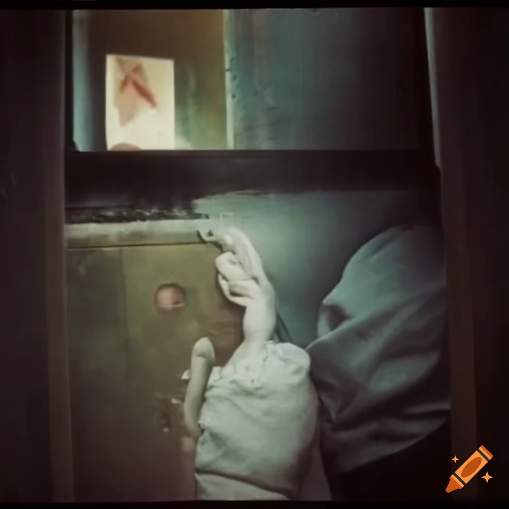 Colorful experimental photography with damaged effect