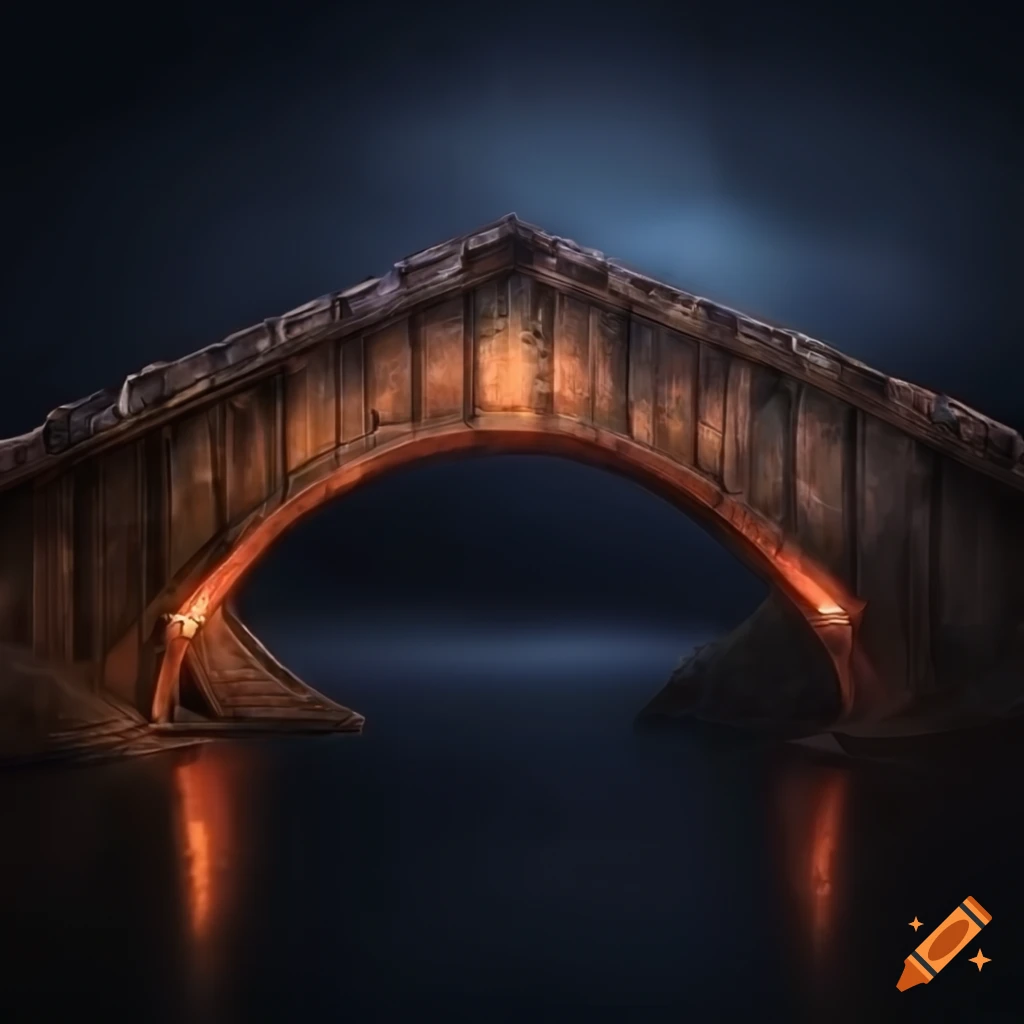 Dramatic artisan bridge with detailed lighting on Craiyon