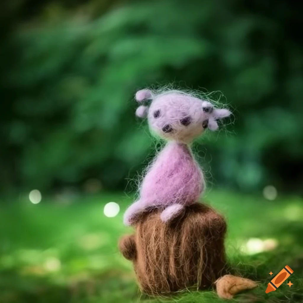 Felted wool dream creatures with unique outfits