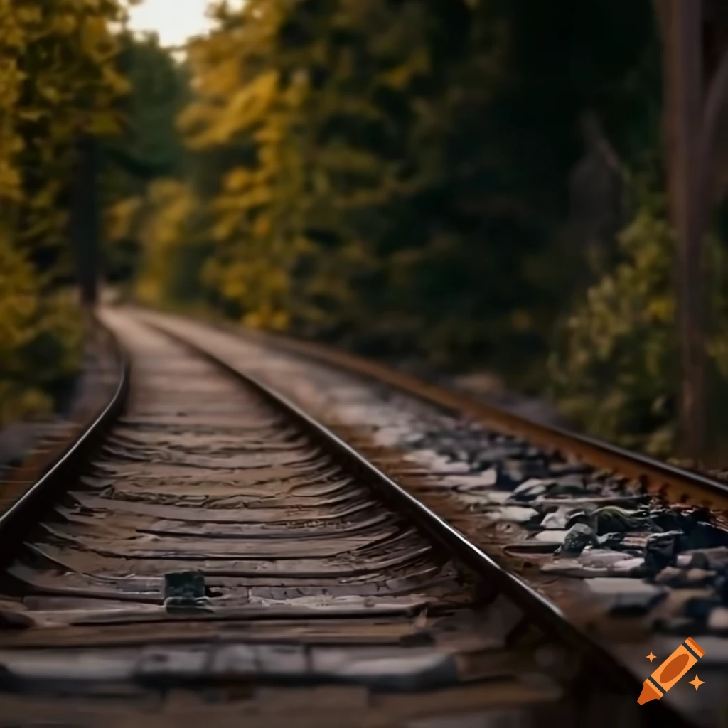 Dramatic lighting on a detailed railroad scene