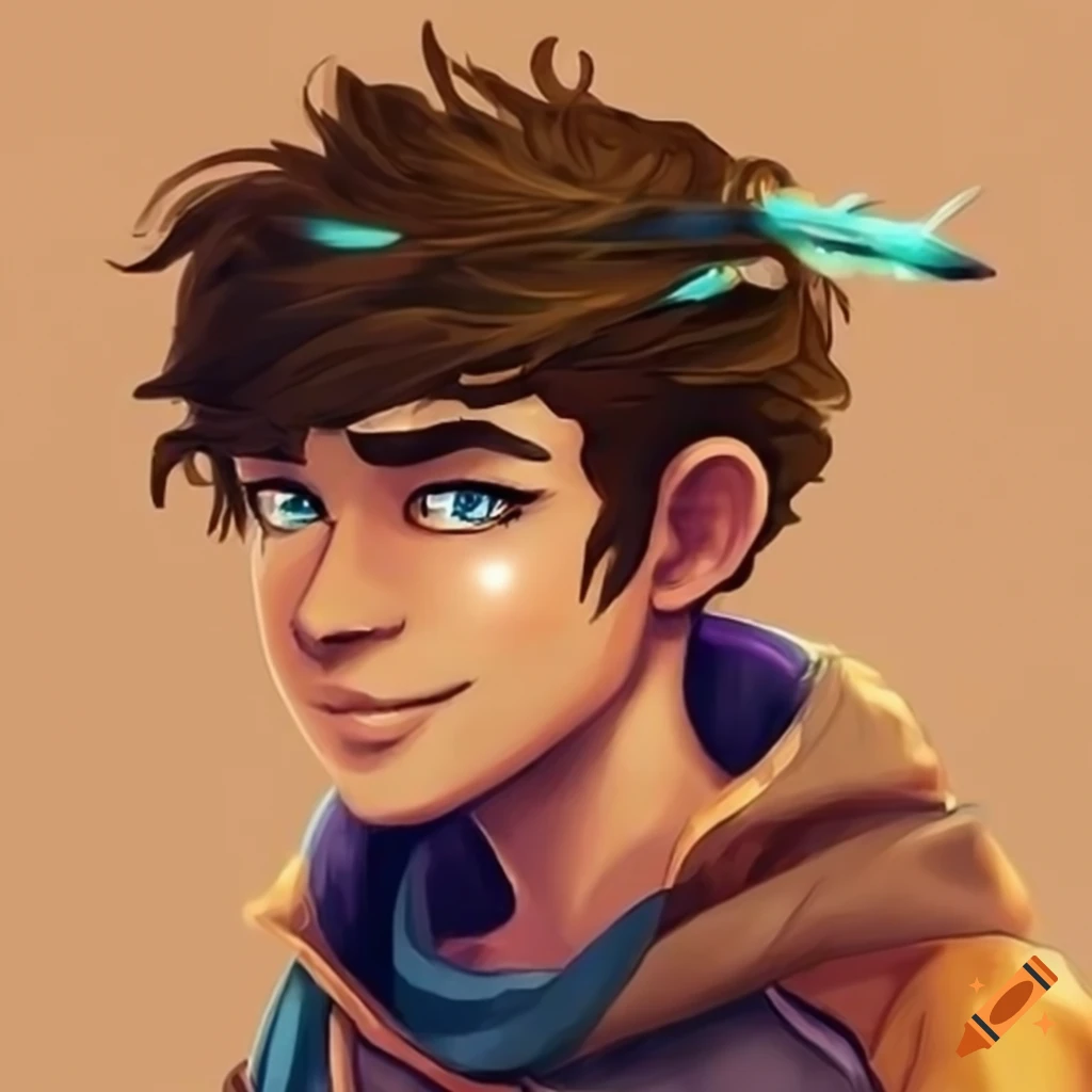 Depiction of Percy Jackson with a bow and arrows on Craiyon