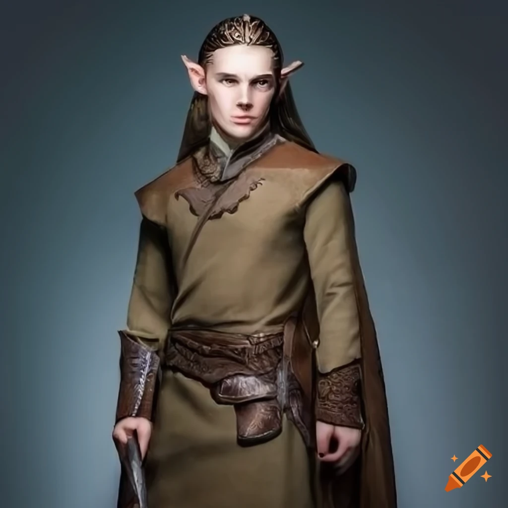 Portrait of a male tolkien elf in winter attire