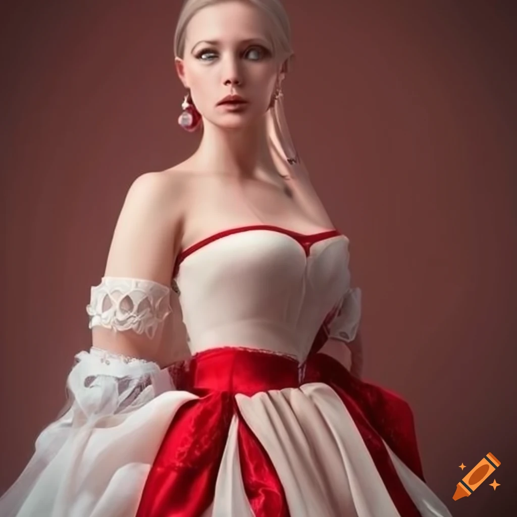 Portrait of slovakian princess in scarlet gown
