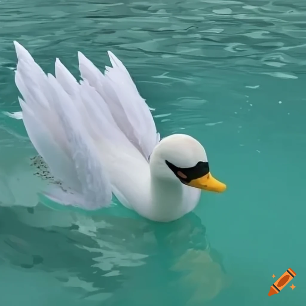 Image of a superhero dressed as a swimming swan on Craiyon