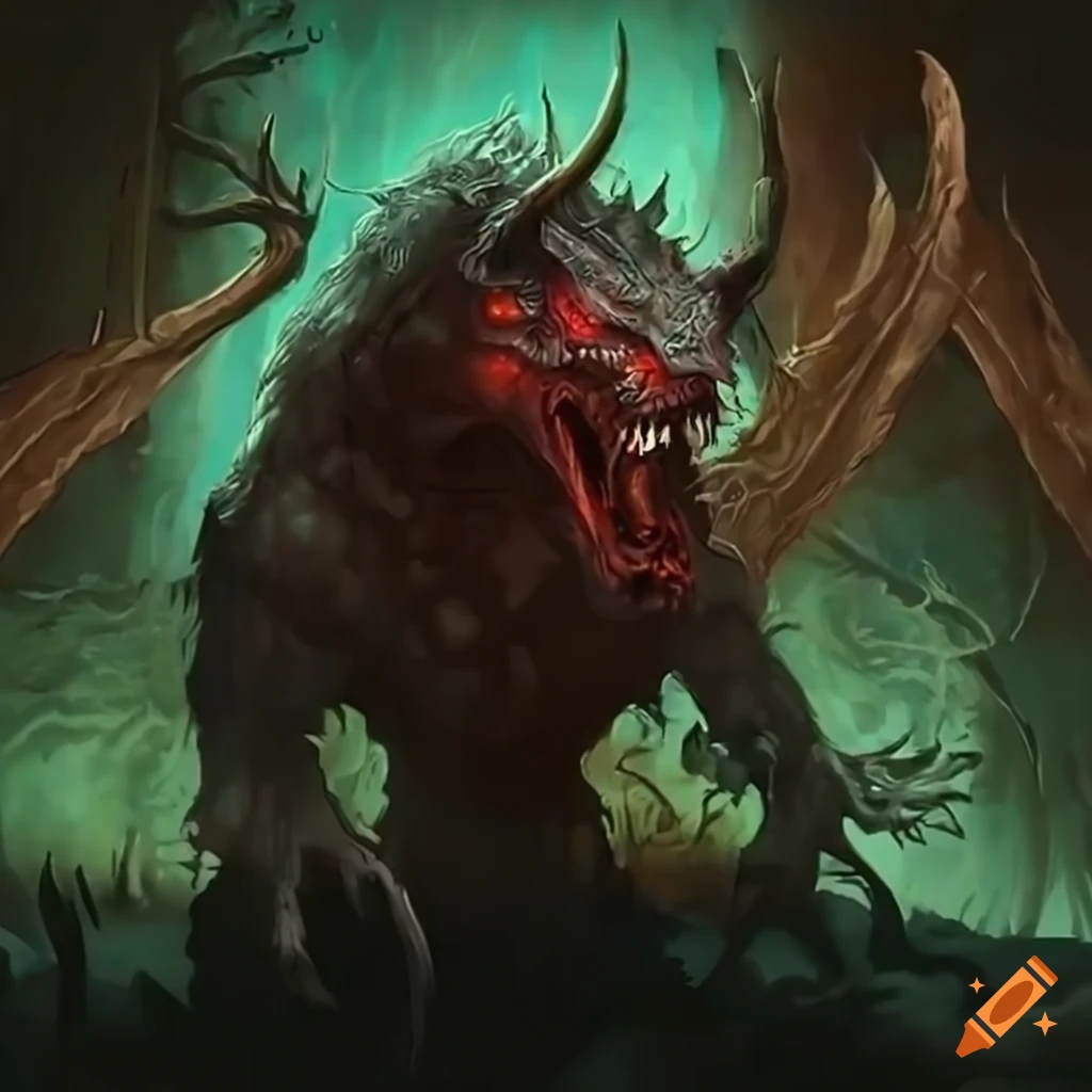Image of a corrupted hell hound on Craiyon