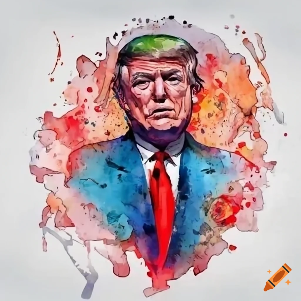 Trump comic illustration with superpowers on Craiyon