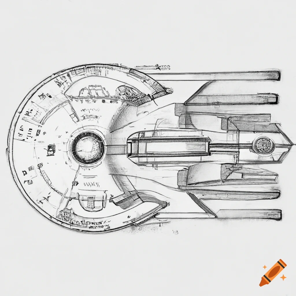 Drawing of uss enterprise ncc-1701-c